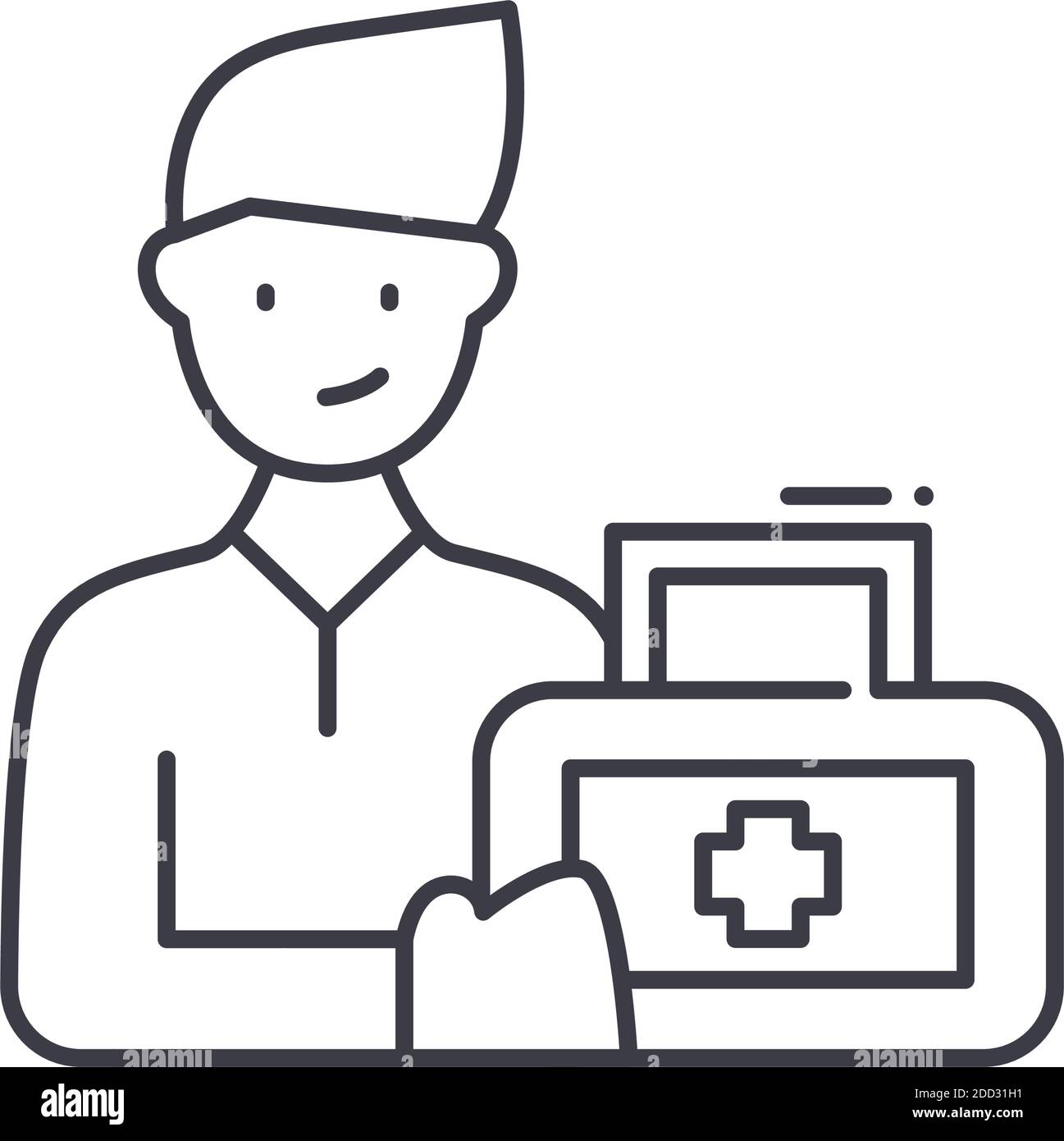 Paramedic icon, linear isolated illustration, thin line vector, web ...