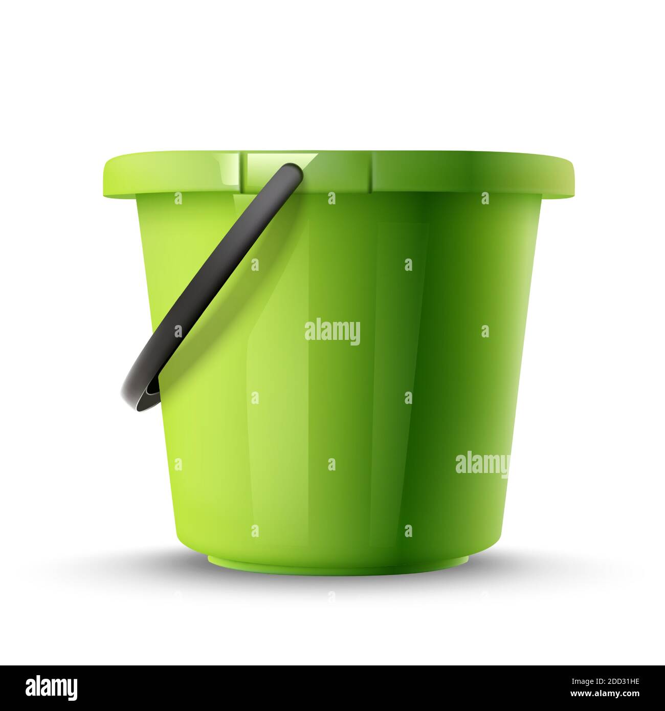 3d realistic vector green bucket isolated on white background Stock ...