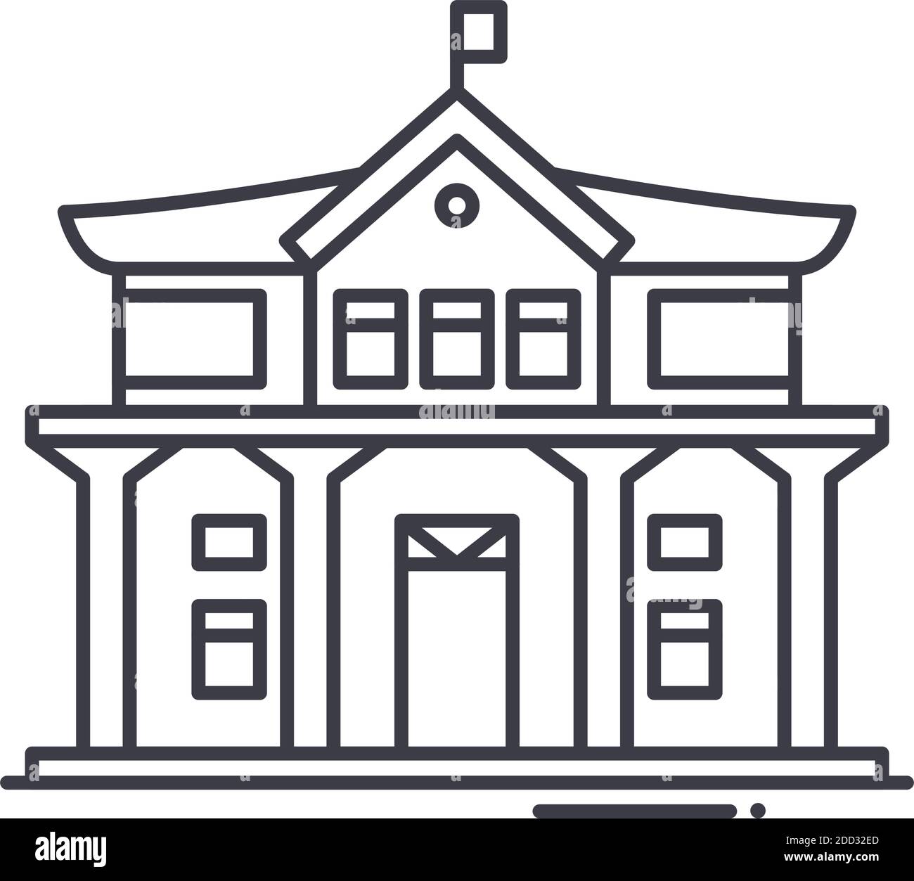 Palace icon, linear isolated illustration, thin line vector, web design ...