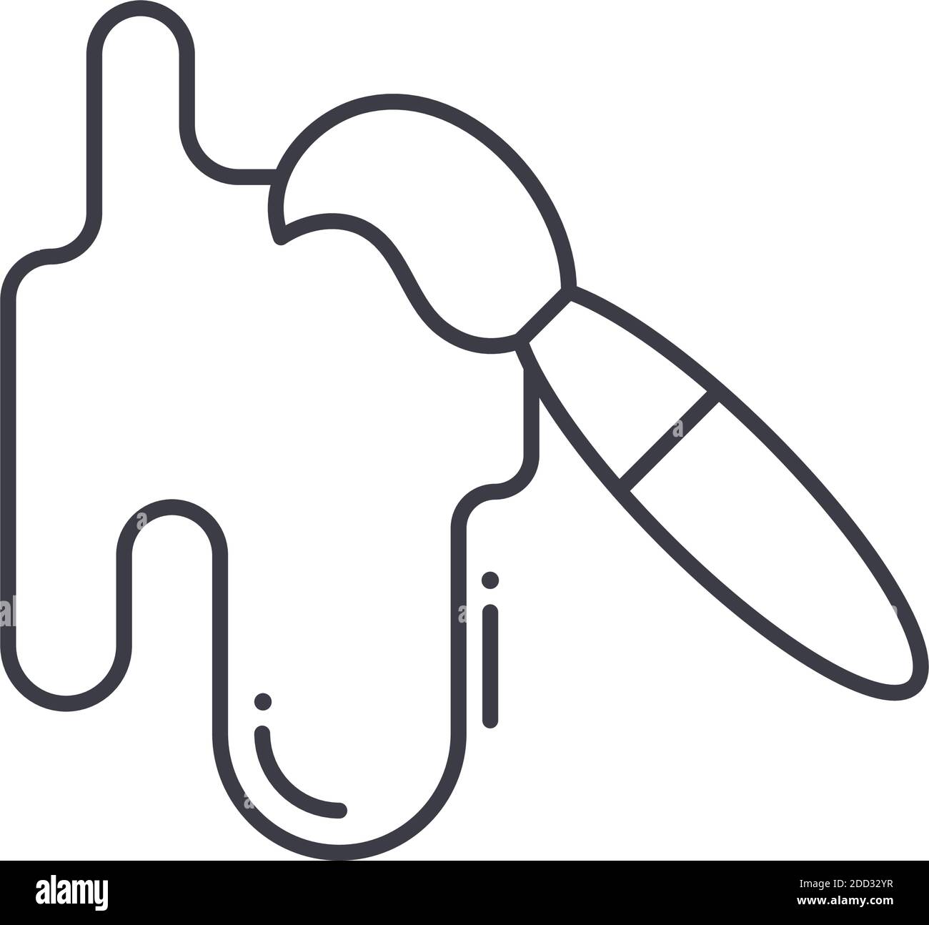 Paint process icon, linear isolated illustration, thin line vector, web ...