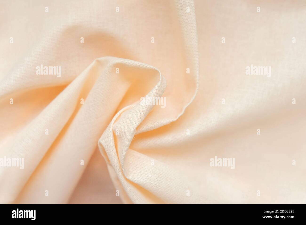 Milk color fabric texture background, close up. Curl drape. Top view ...