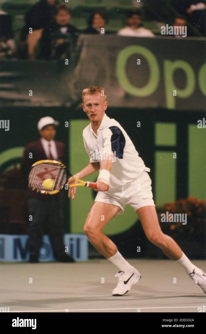 Czech tennis player Petr Korda wins the Qatar Open, 1998 Stock Photo ...