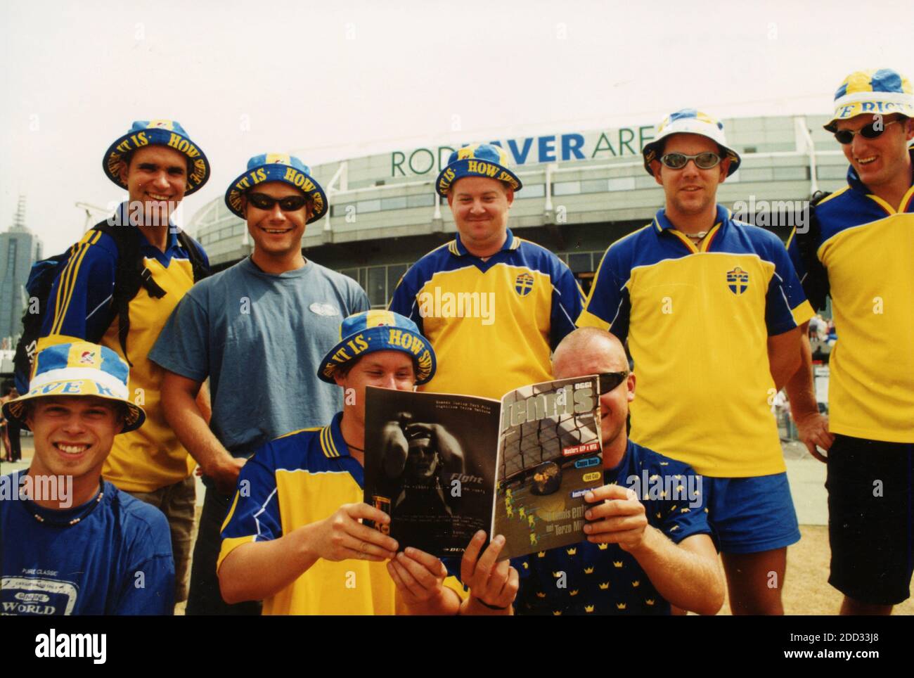 Swedish supporters outside the Rod Laver arena, Australian Open ...