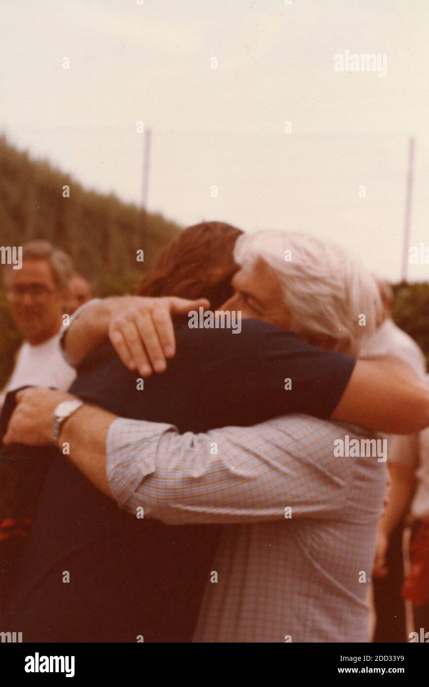 Italian tennis player Adriano Panatta hugging his father Ascenzio, Rome ...