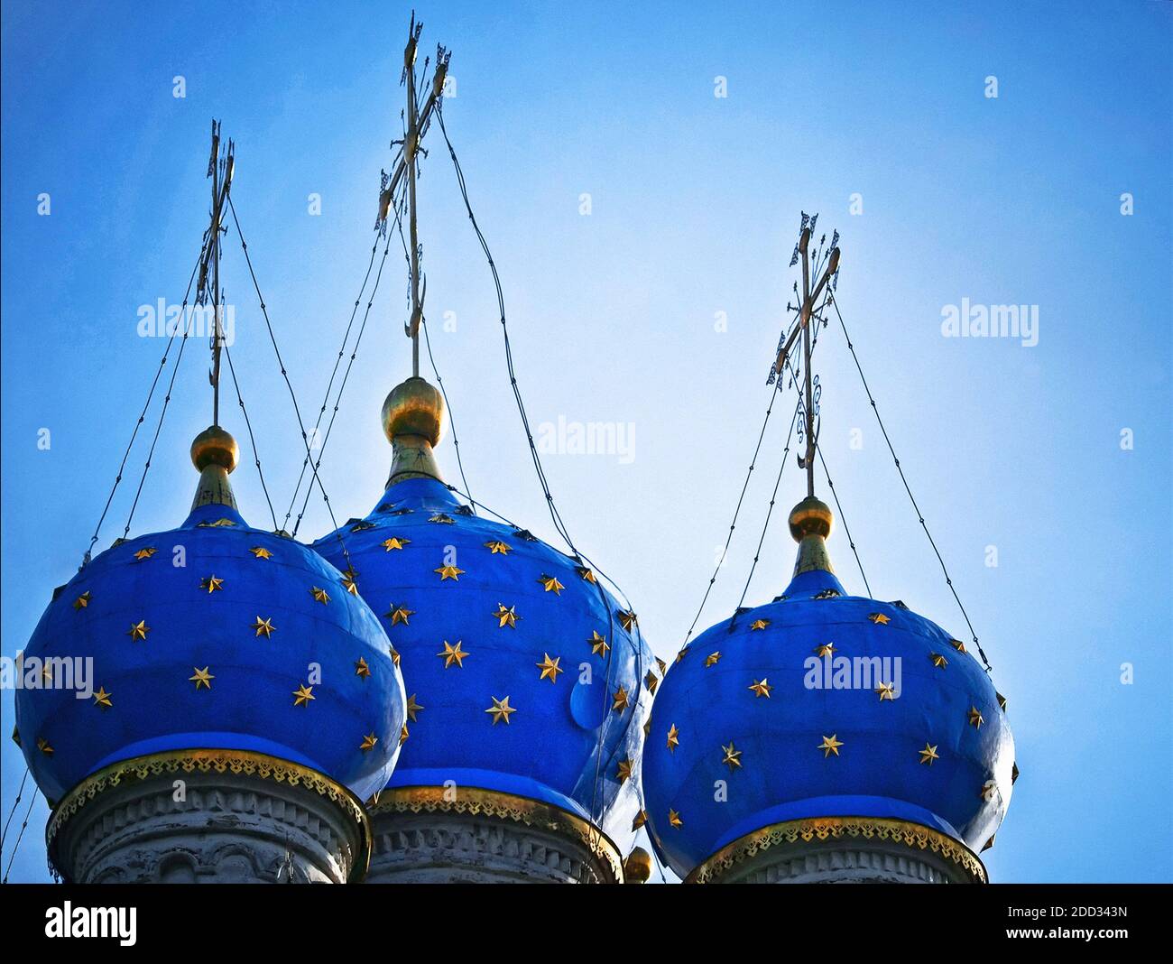 Cupolas of a Kazan Icon Of The Mother Of God cathedral in Kolomensky ...