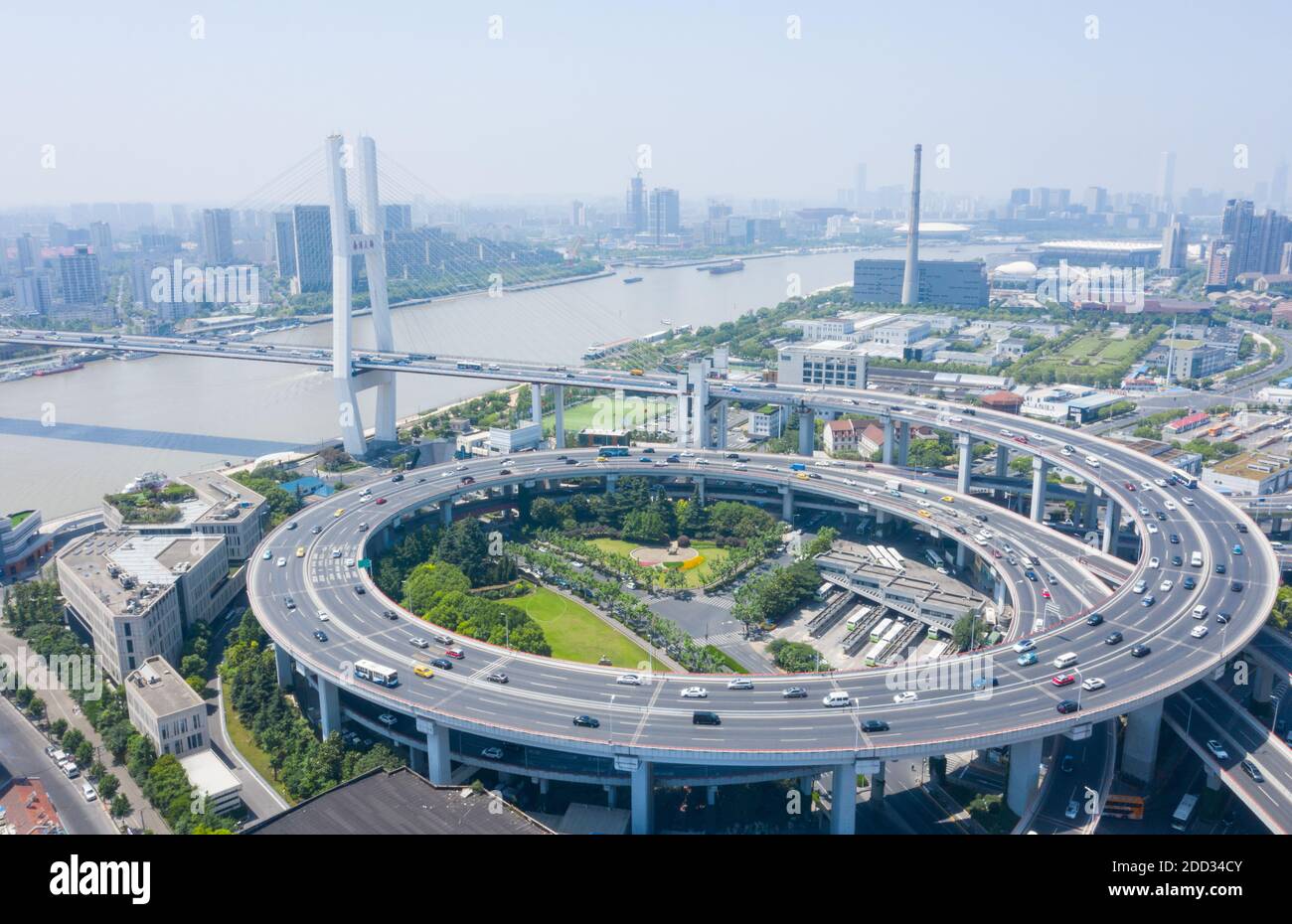 Shanghai Nanpu Bridge day scene Stock Photo - Alamy