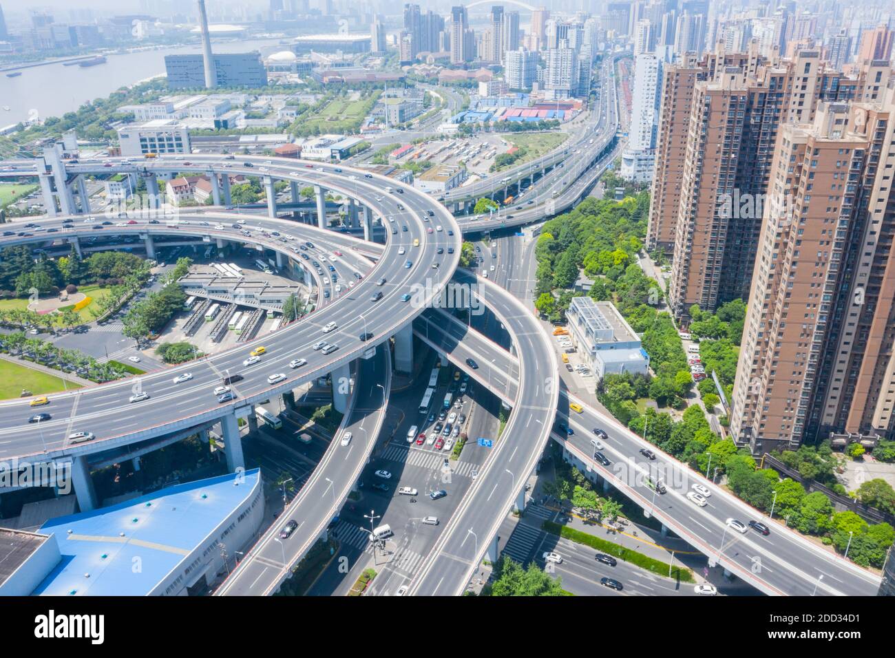 Shanghai Nanpu Bridge day scene Stock Photo - Alamy