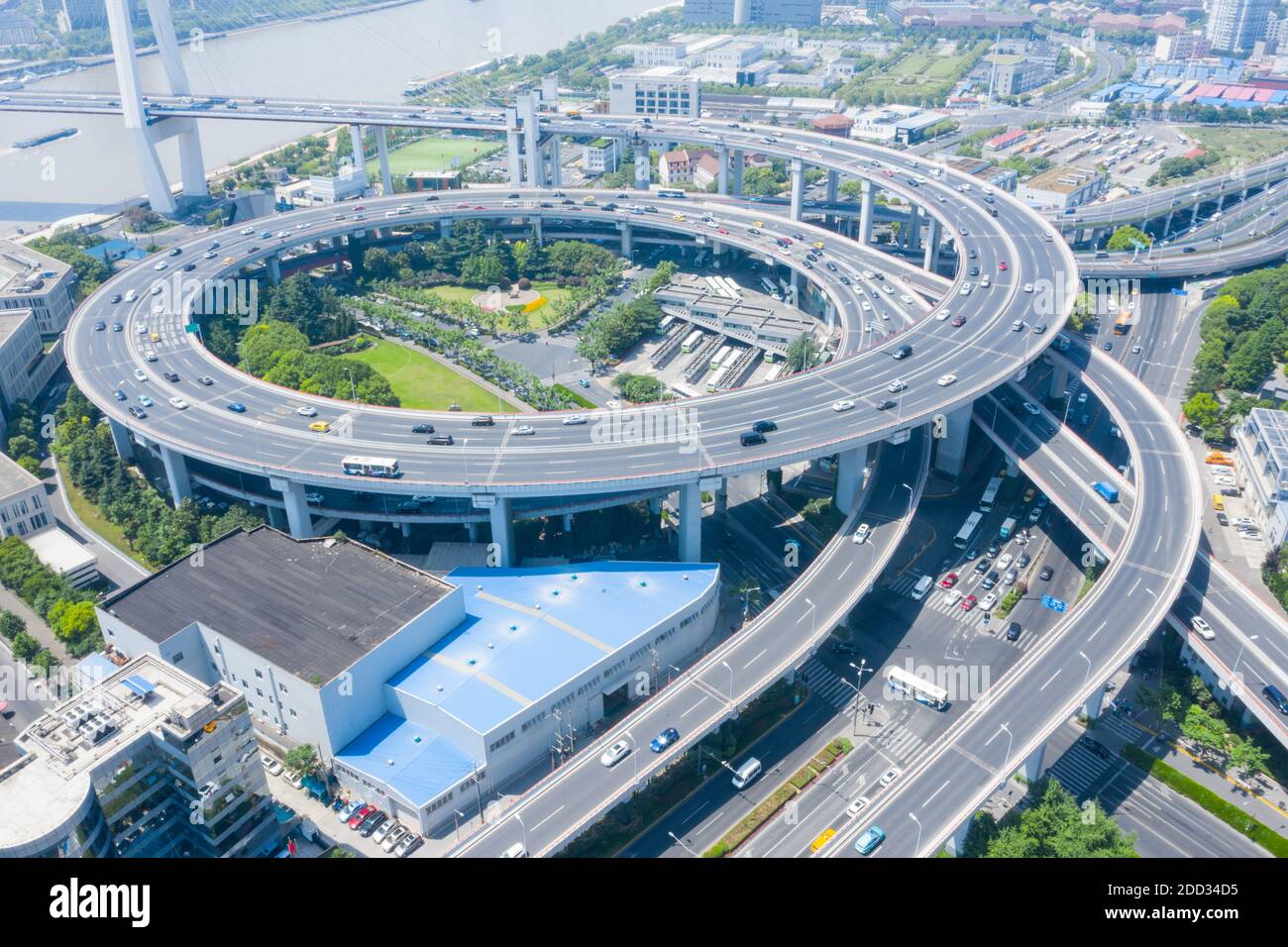 Shanghai Nanpu Bridge day scene Stock Photo - Alamy