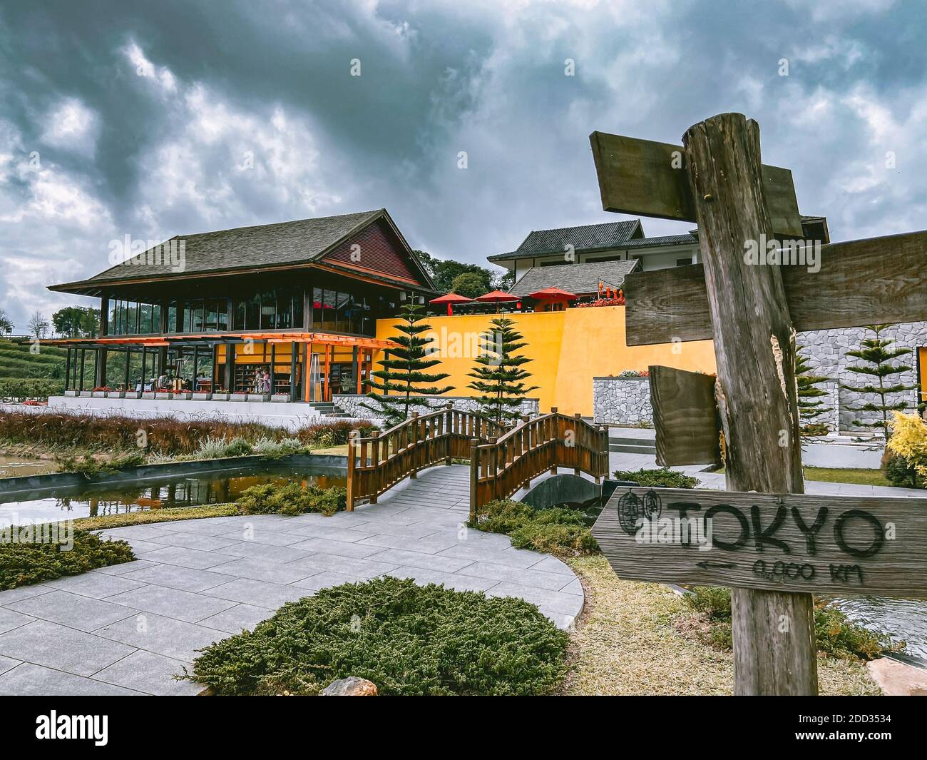 Japanese onsen in Monchan, Mae Rim, Chiang Mai province, Thailand. High ...