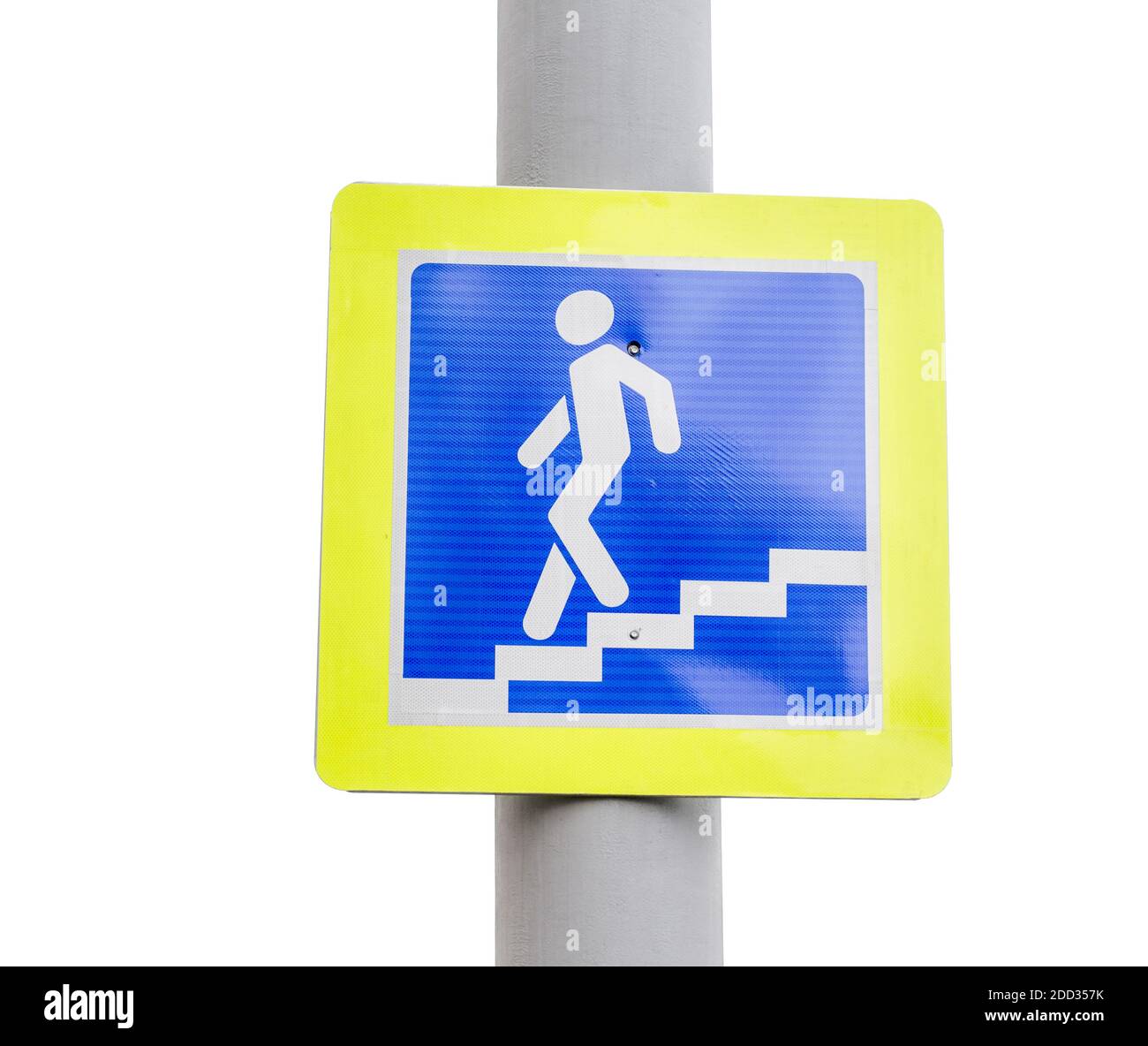 Russian road sign "Pedestrian underpass (subway)", installed on special ...