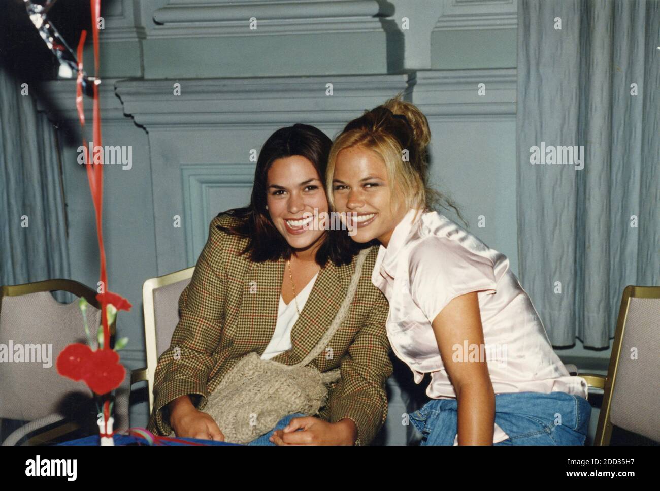 Mexican tennis player Angelica Gavaldon with her sister, 1995 Stock ...