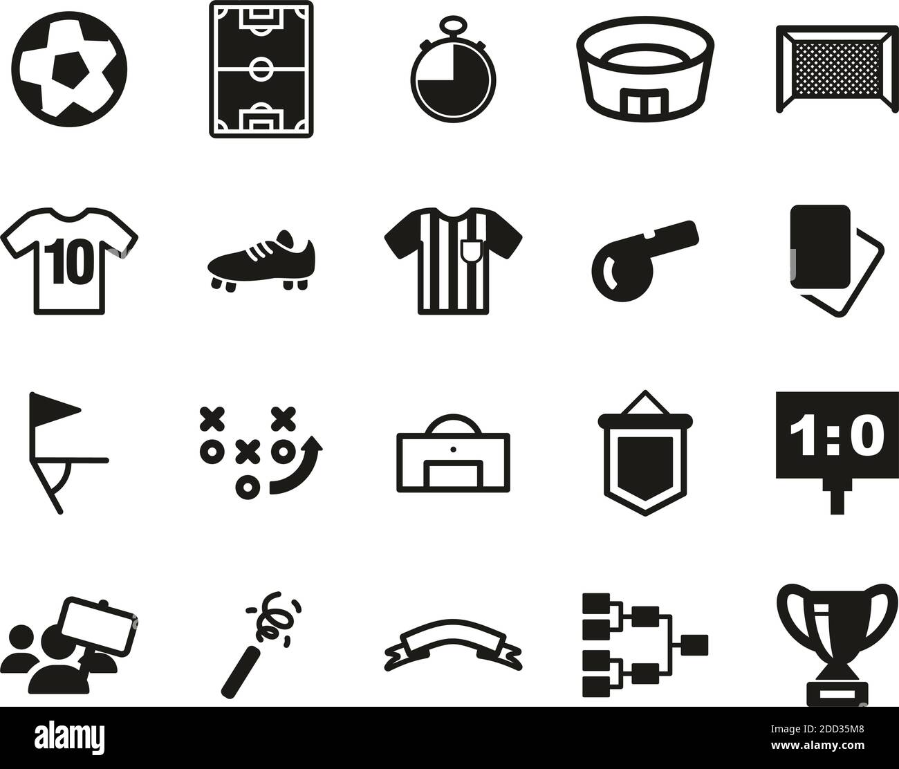 Soccer Or Football Icons Black & White Set Big Stock Vector Image & Art ...