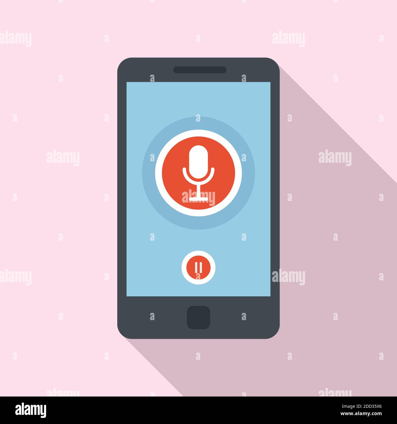 Smartphone audio recording icon, flat style Stock Vector Image & Art ...