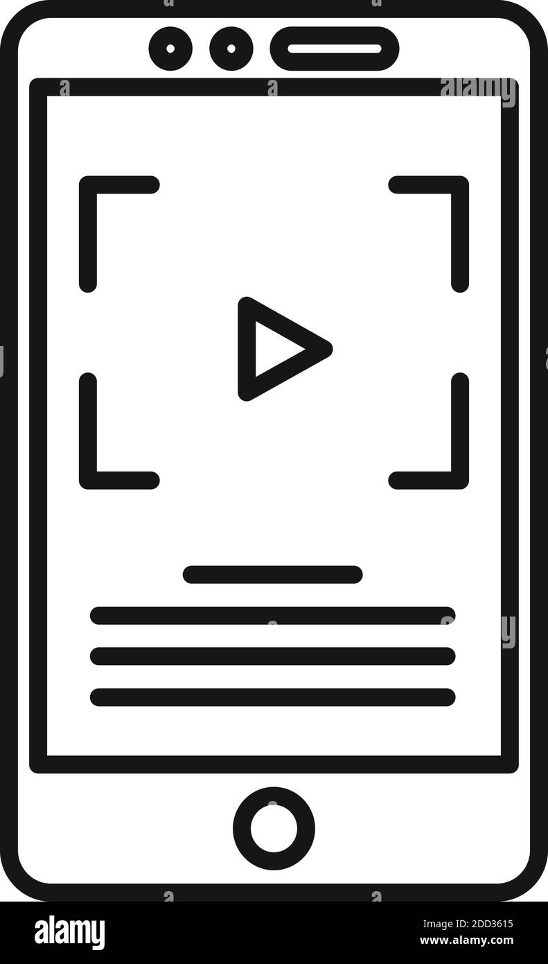 Smartphone screen recording icon, outline style Stock Vector Image ...