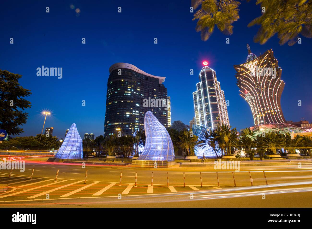 Macau city at night Stock Photo - Alamy