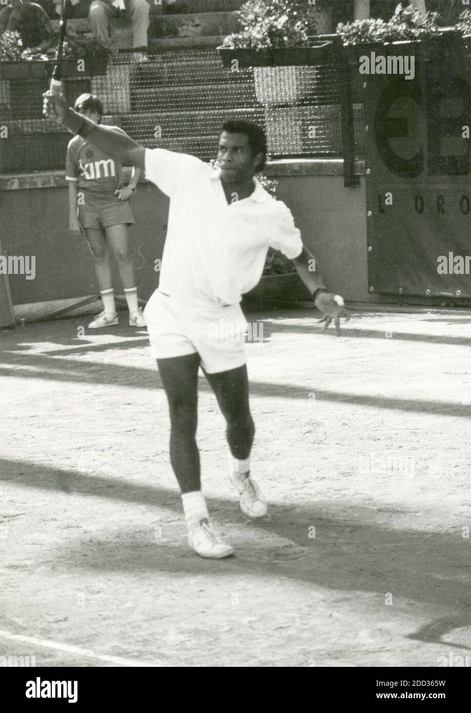 Haitian tennis player Ronald Agenor, 1980s Stock Photo - Alamy