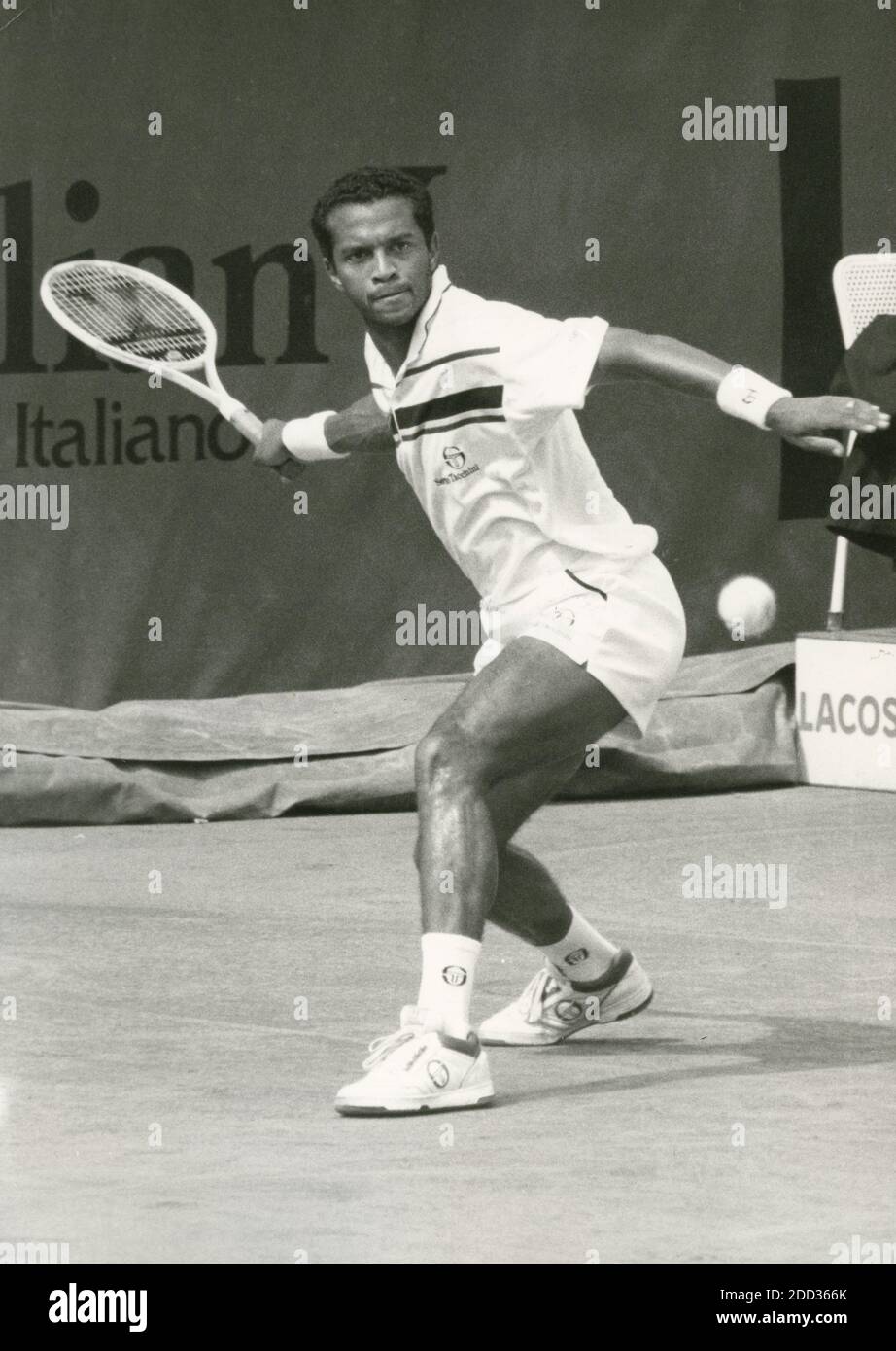 Haitian tennis player Ronald Agenor, 1980s Stock Photo - Alamy