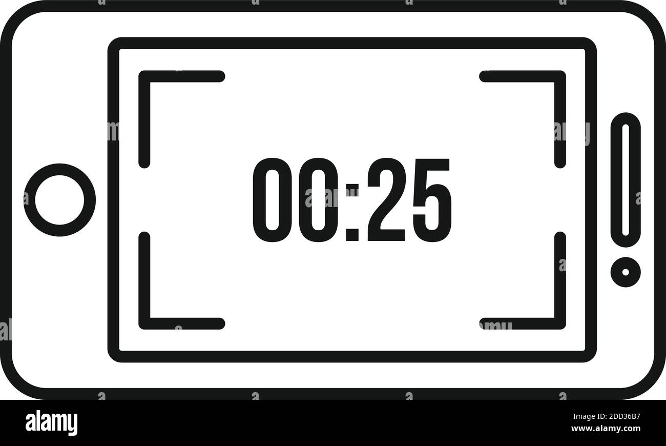 Time screen recording icon, outline style Stock Vector Image & Art - Alamy
