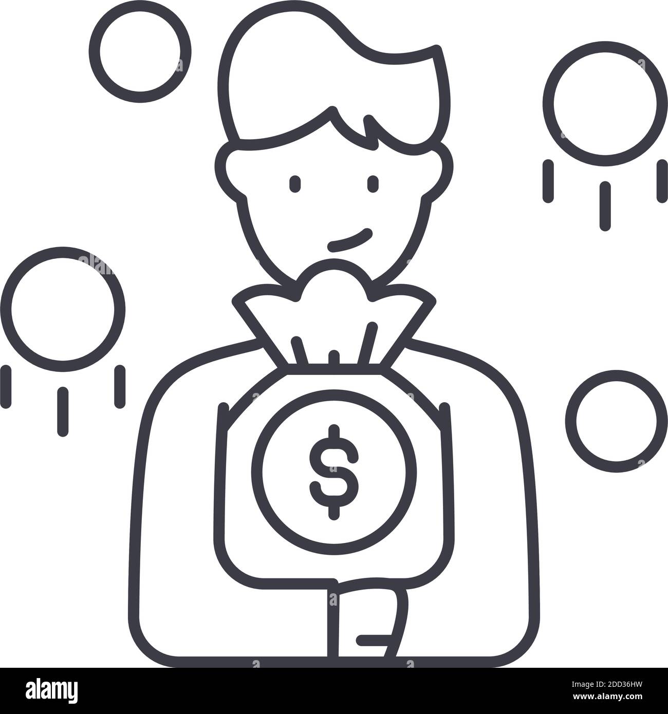 Owner equity icon, linear isolated illustration, thin line vector, web ...