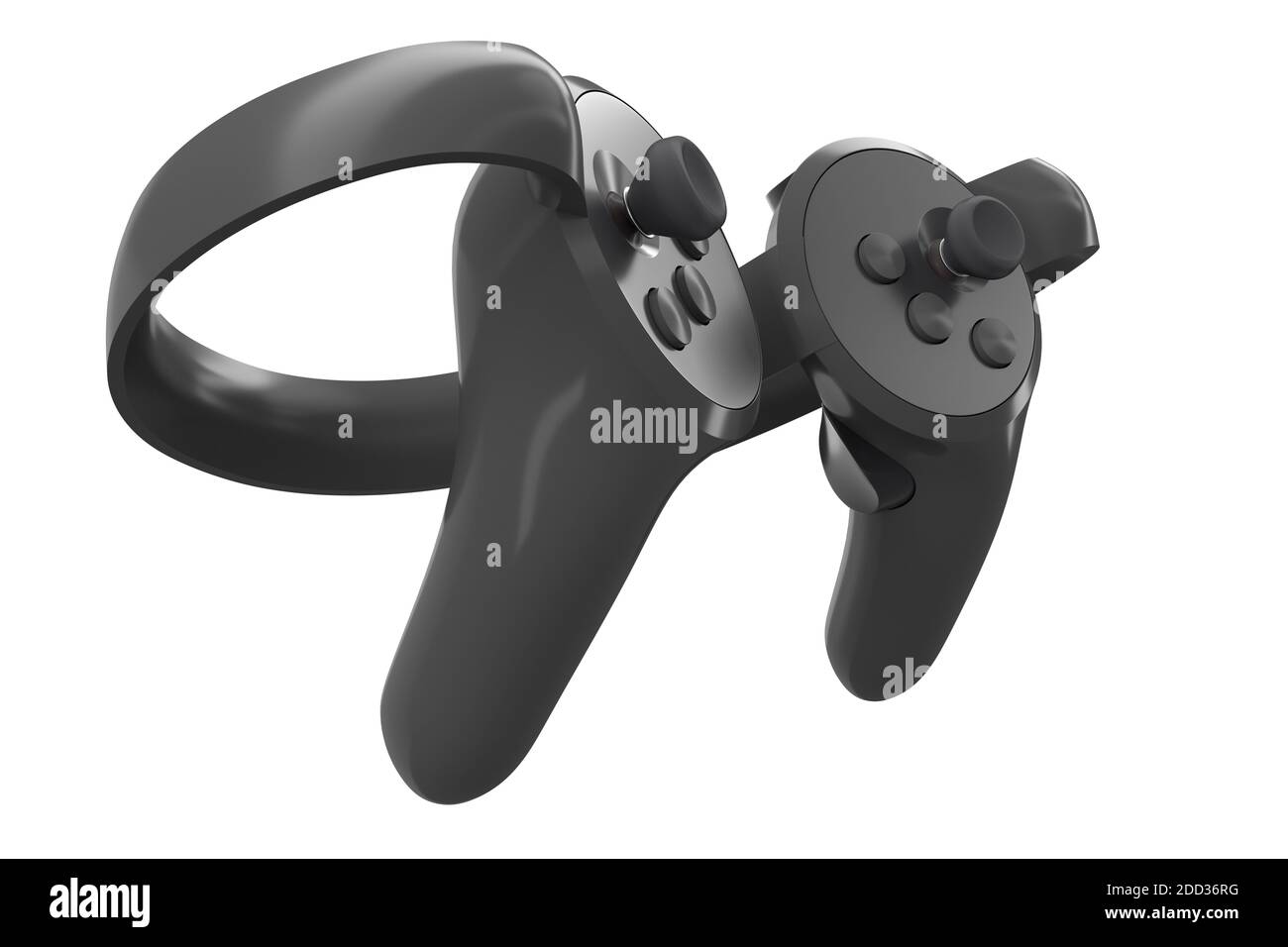 Virtual reality controllers for online and cloud gaming isolated on ...