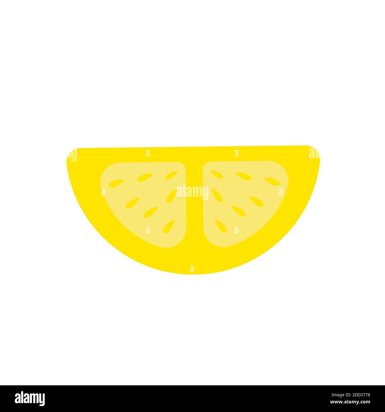 On lemon slice of yellow color. Design in flat style Stock Vector Image ...