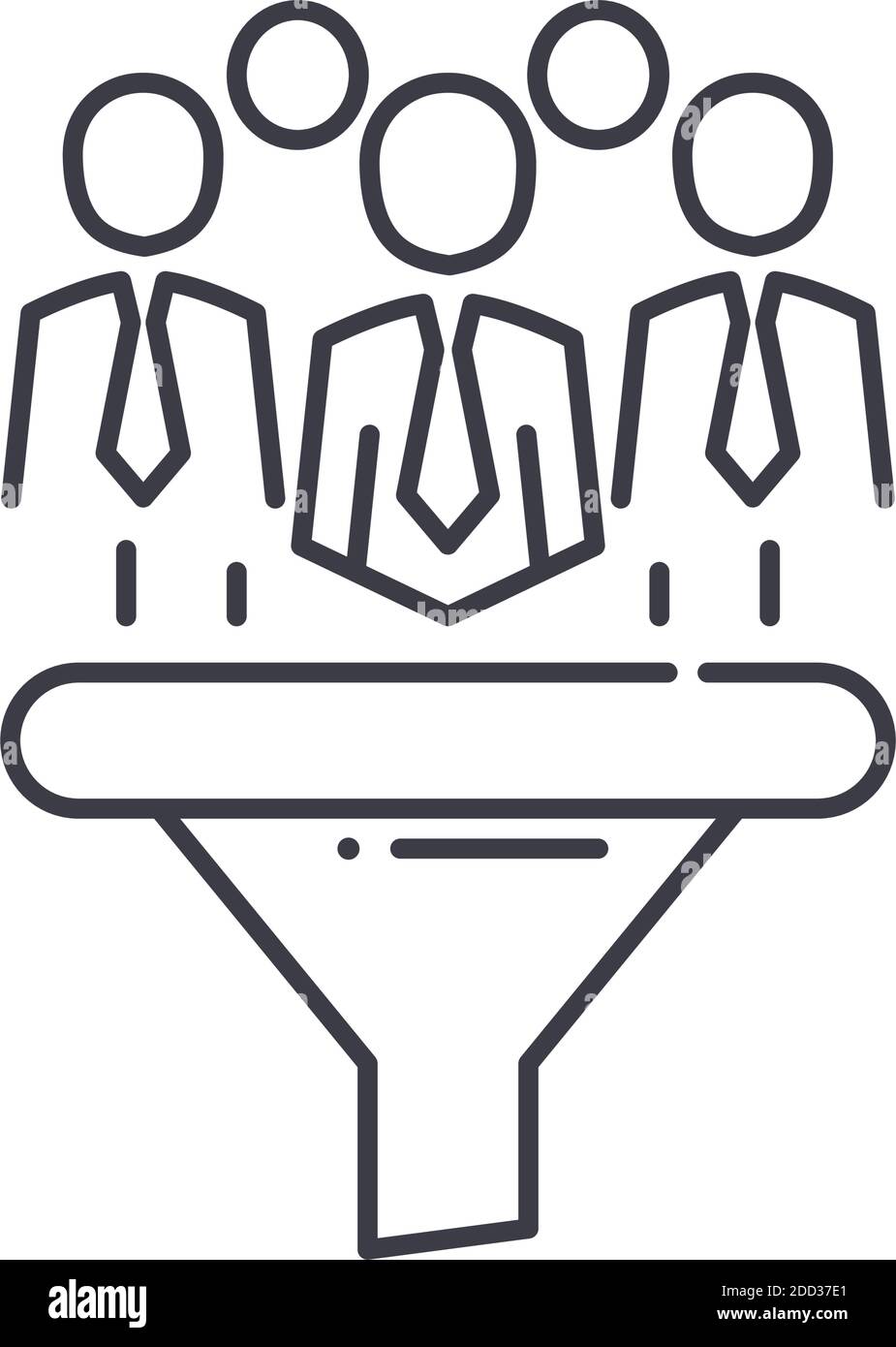 Organization process icon, linear isolated illustration, thin line ...