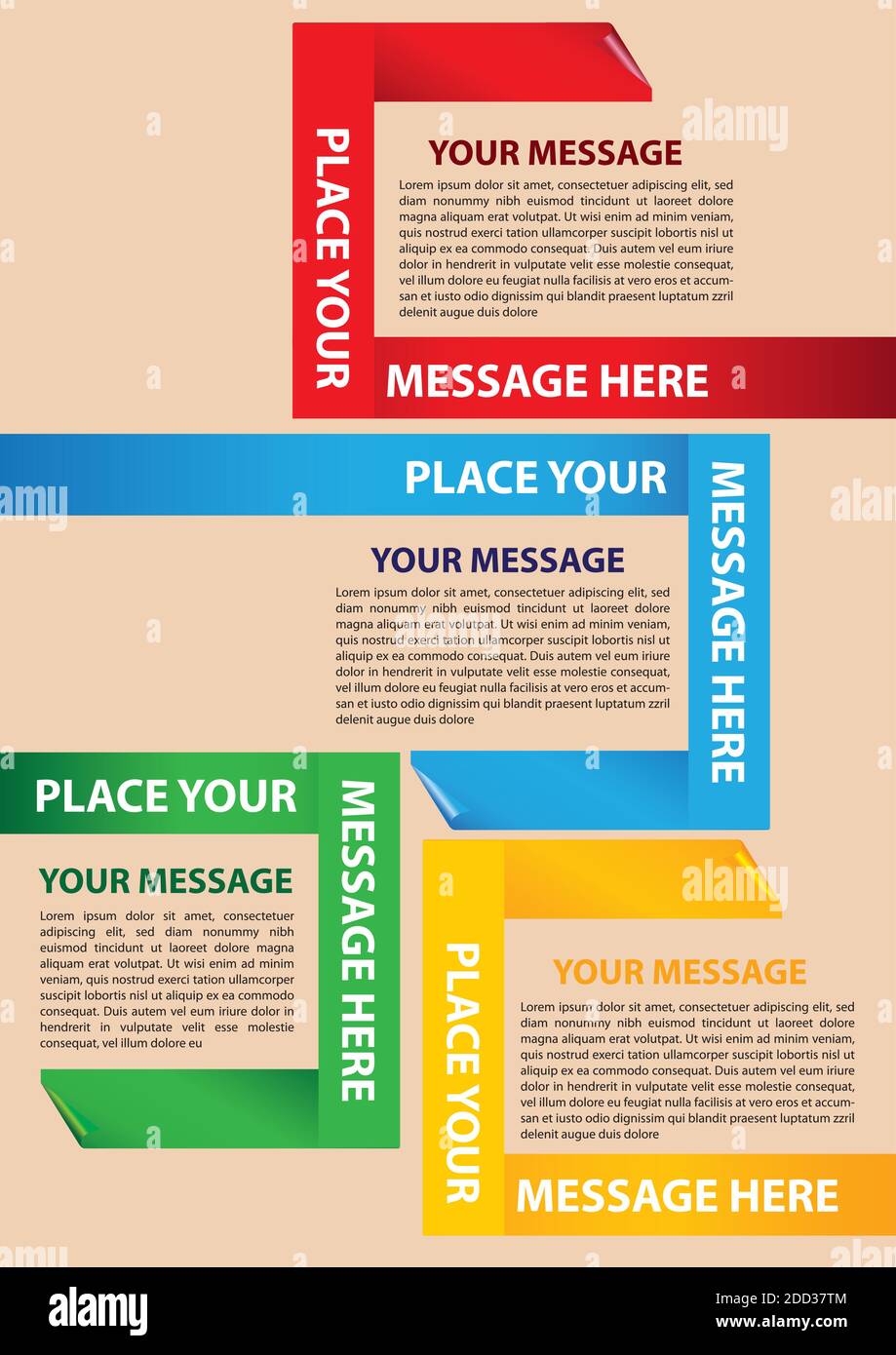 Paper folding Vector Layout Design Template with area for texts Stock ...