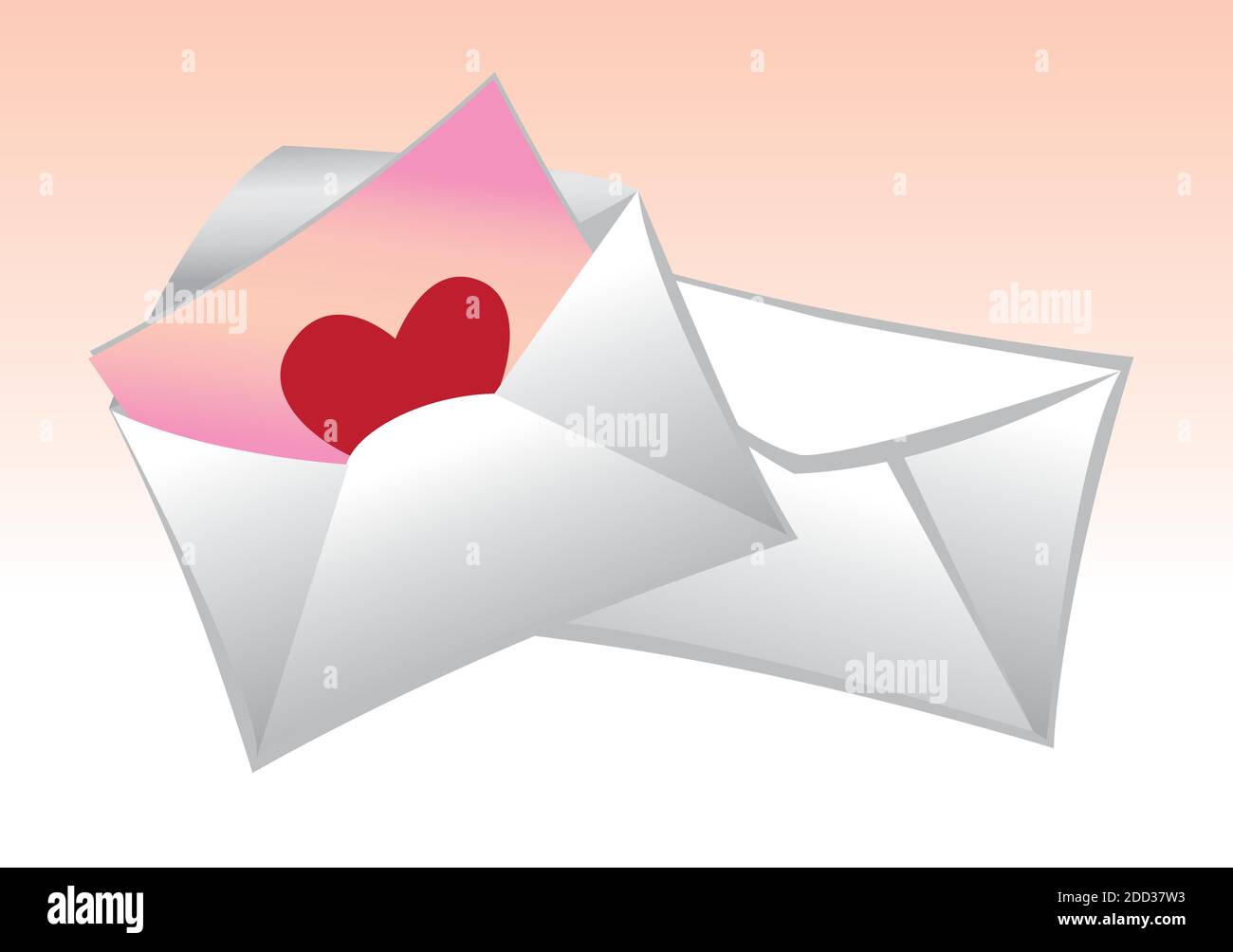 Illustration of a mail with paper with heart. Best for Valentine's day ...