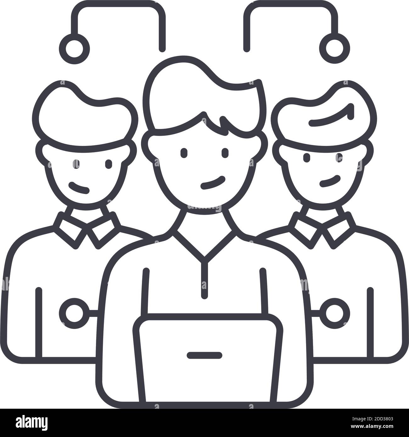 Organization control icon, linear isolated illustration, thin line ...