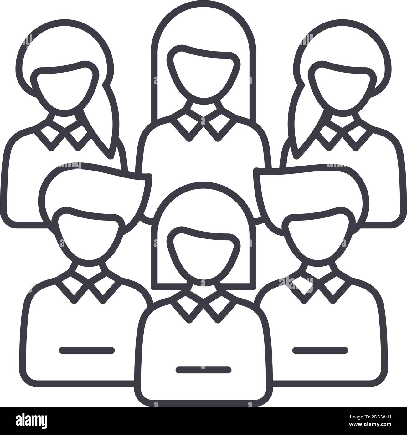 Organization icon, linear isolated illustration, thin line vector, web ...