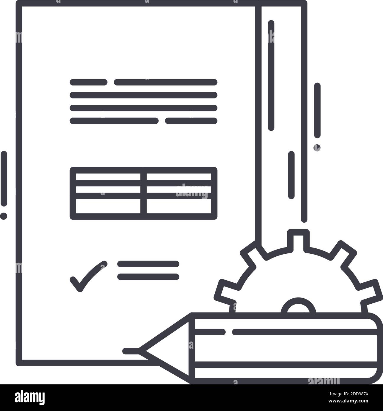Order processing icon, linear isolated illustration, thin line vector ...