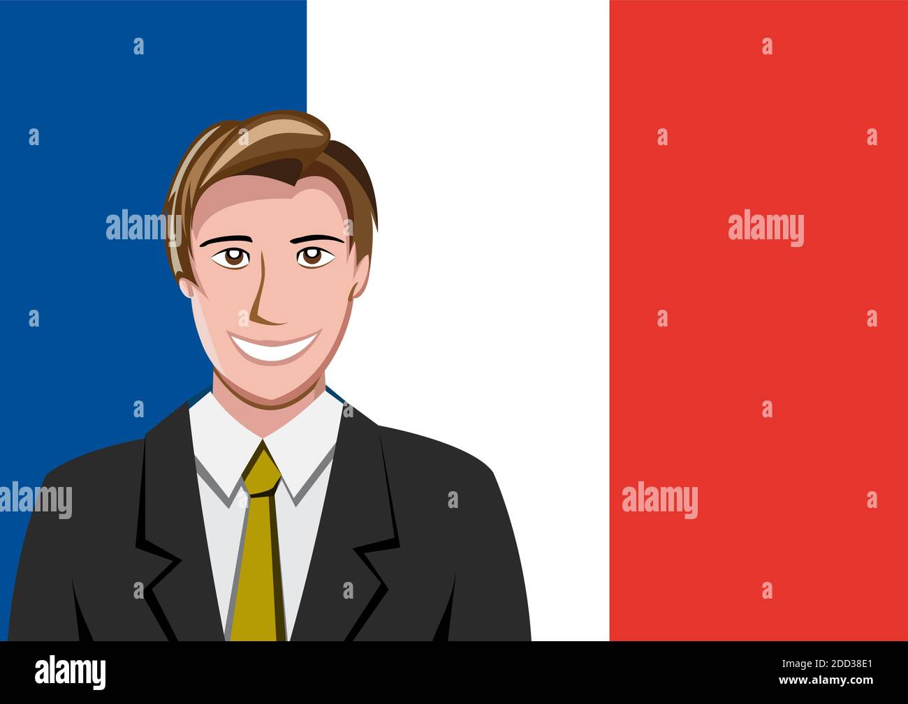 French people front of the flag Stock Vector Image & Art - Alamy