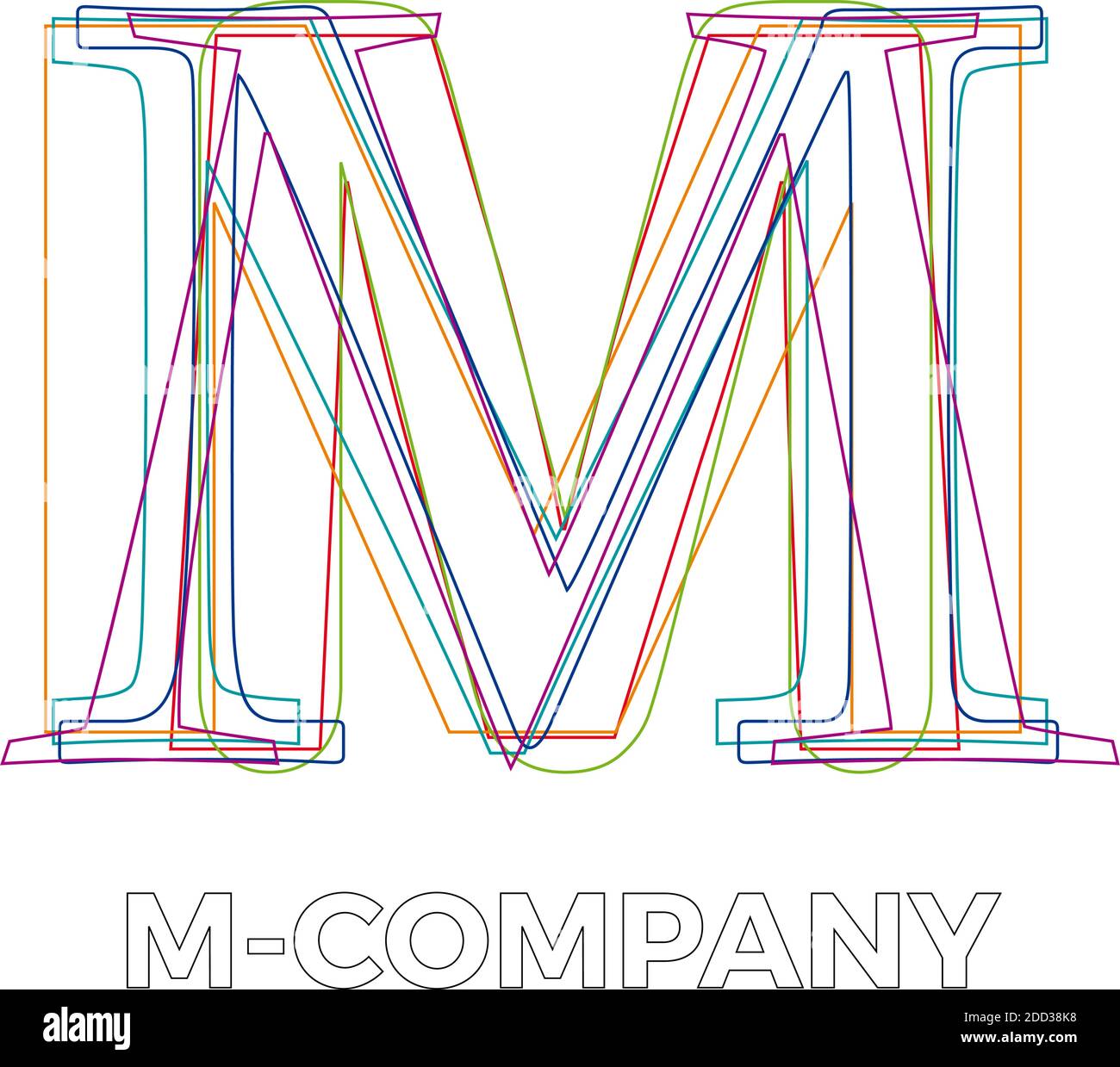 Vector sign linear letter M Stock Vector Image & Art - Alamy
