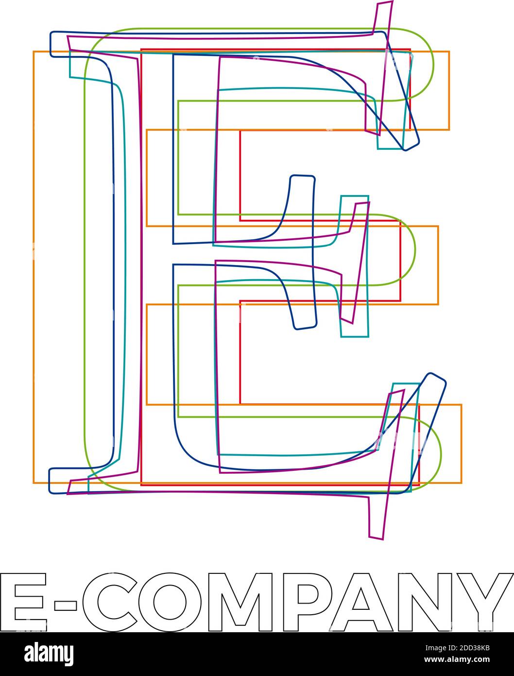 Vector sign linear letter E Stock Vector Image & Art - Alamy