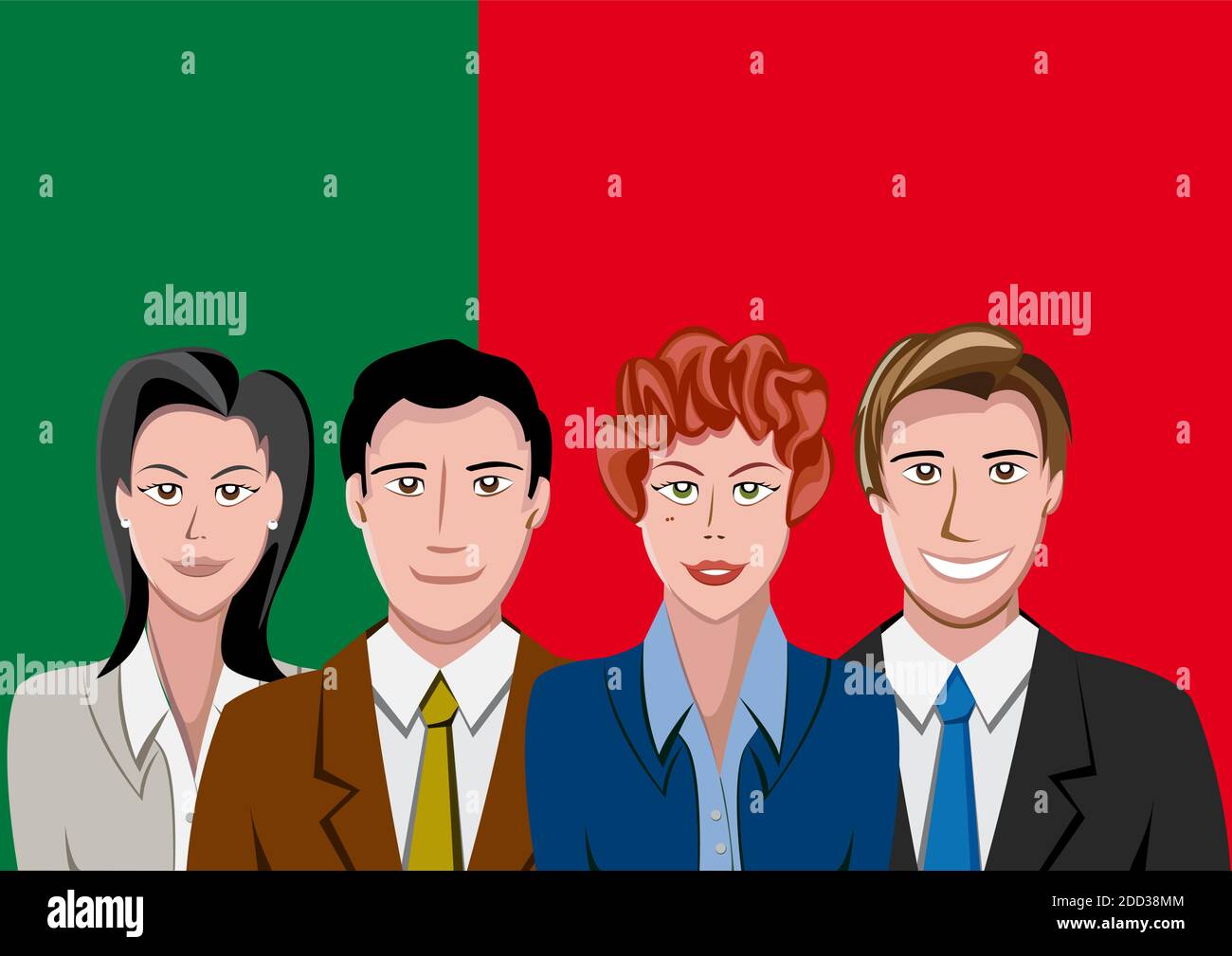 Portuguese people front of the flag Stock Vector Image & Art - Alamy