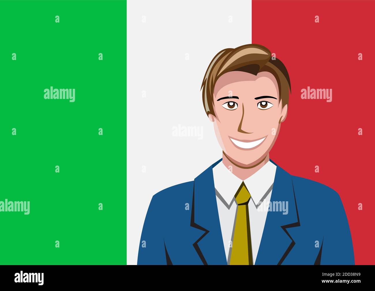 Italian people front of the flag Stock Vector Image & Art - Alamy