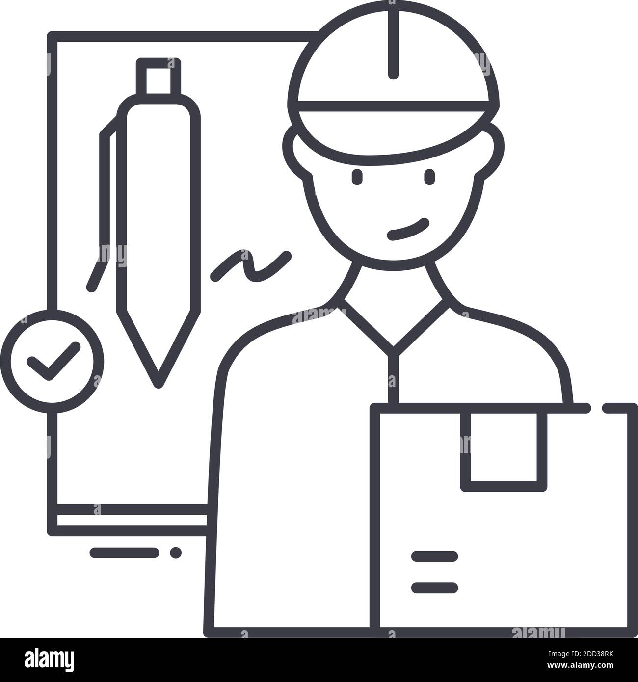 Order confirmation icon, linear isolated illustration, thin line vector ...