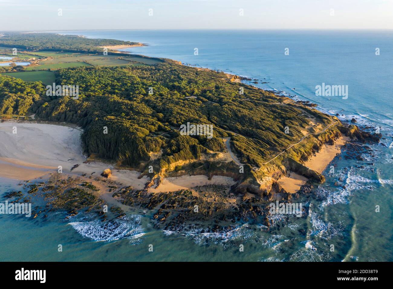 Jard-sur-Mer (western France): aerial view of the natural site of the Payre Headland with its ...