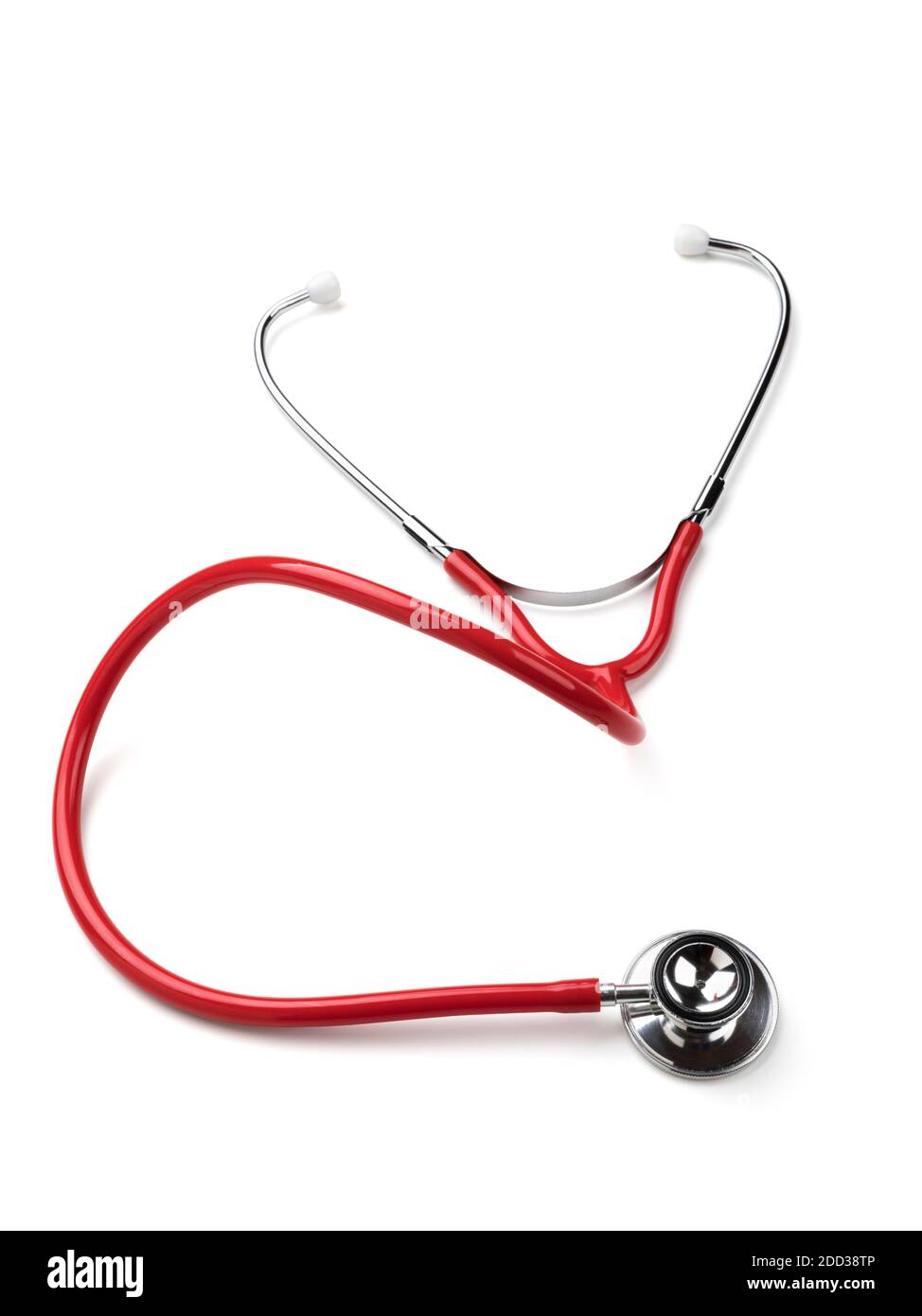 medical stethoscope with red tubes isolated on white background Stock ...