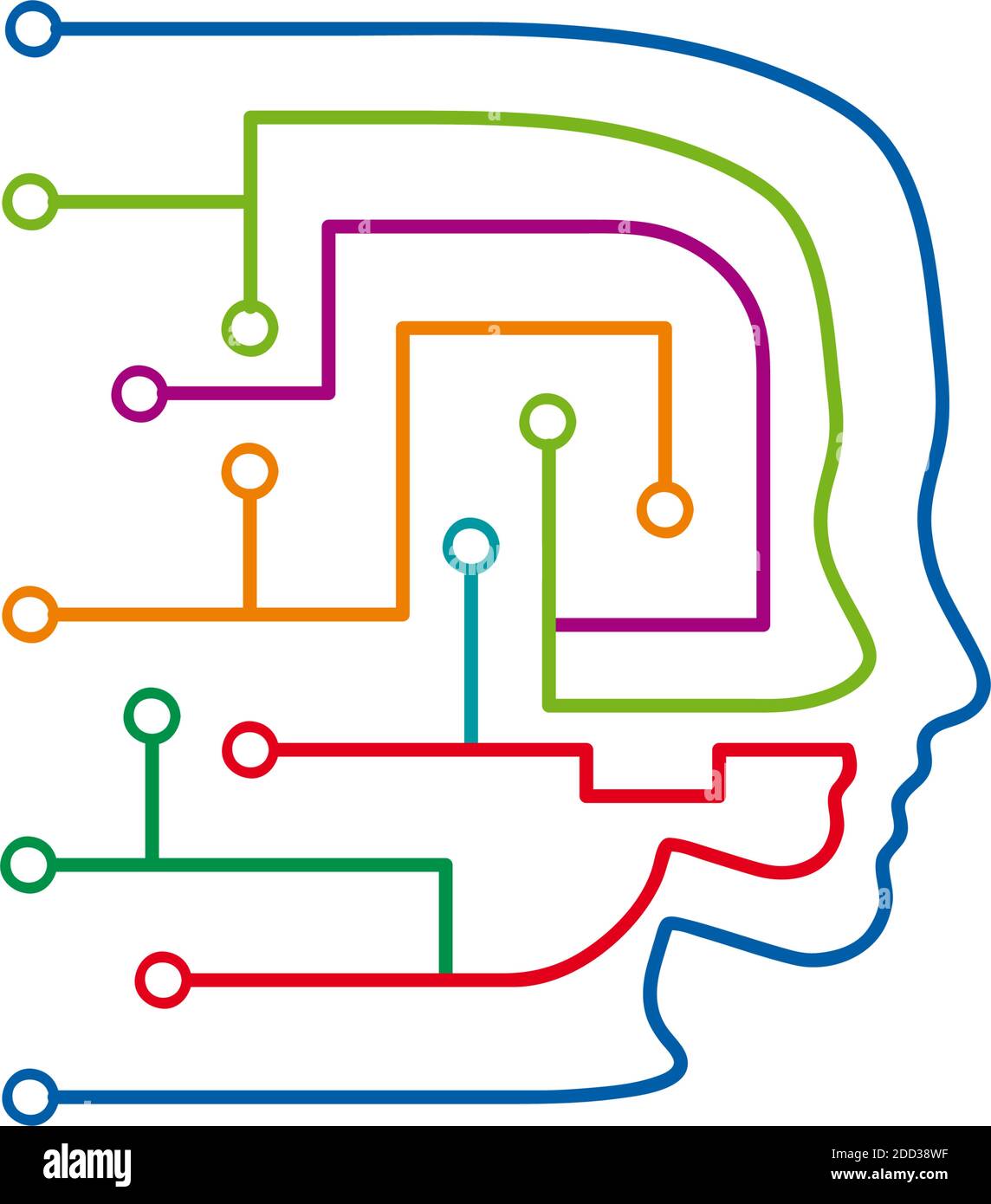 Vector sign digital generation, head with dot and tip Stock Vector ...