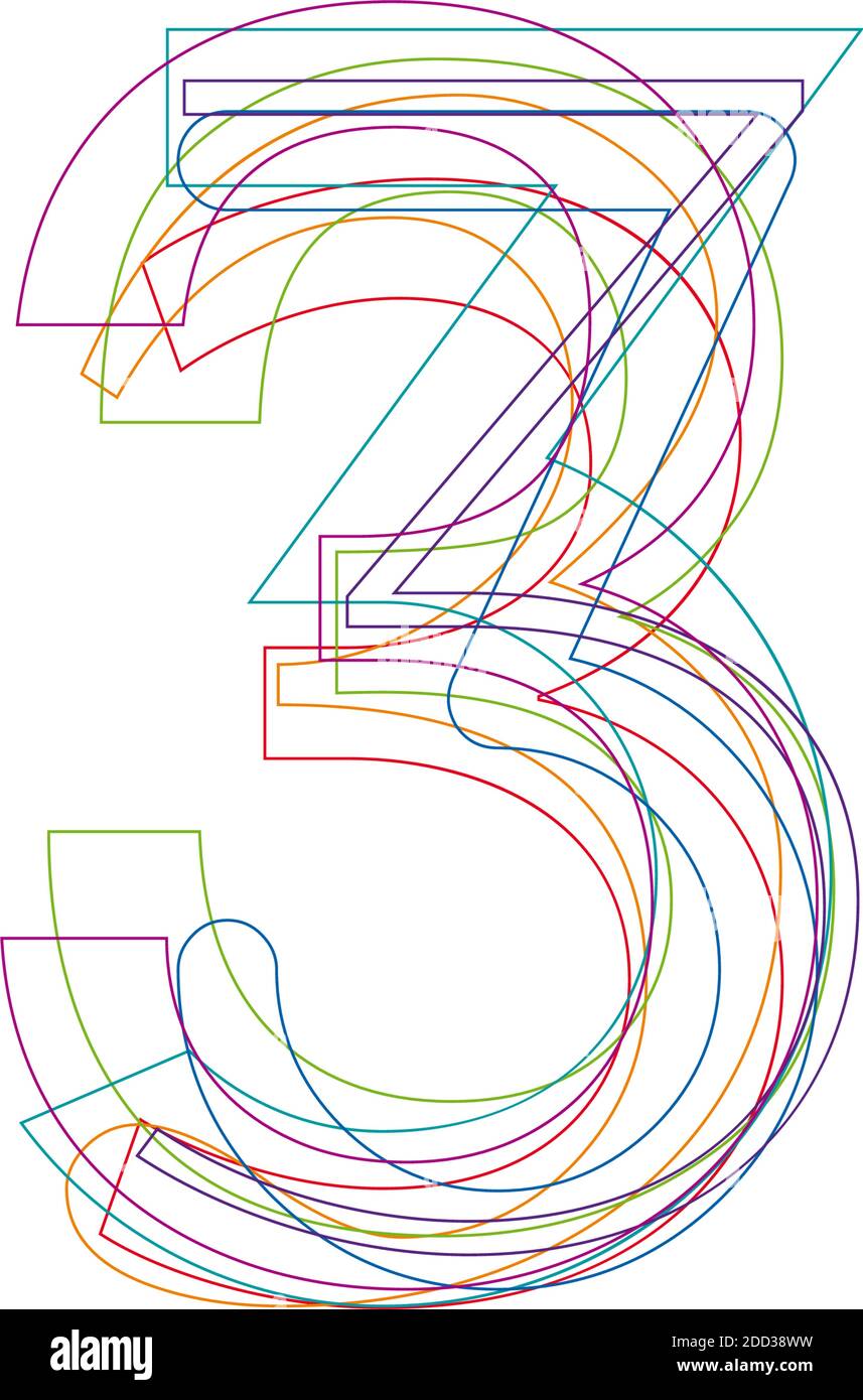 number 3 in outline Stock Vector Image & Art - Alamy