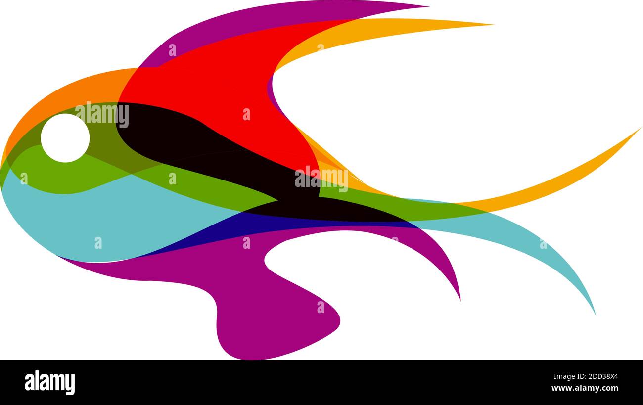 Vector sign abstract colorful fish Stock Vector Image & Art - Alamy