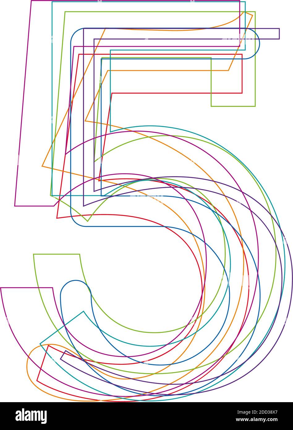 number 5 in outline Stock Vector Image & Art - Alamy