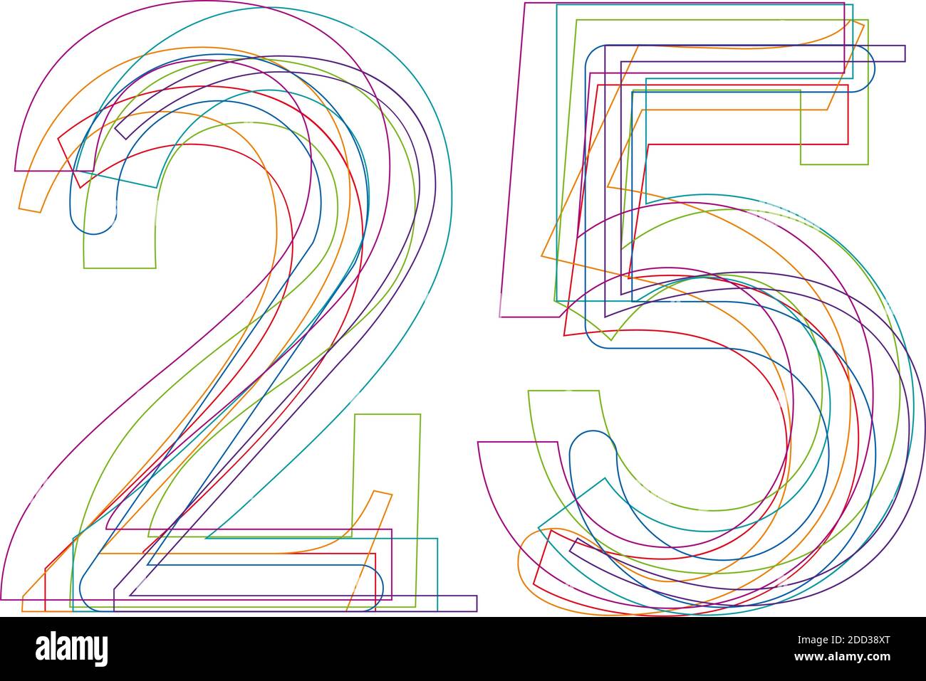 number 25 in outline Stock Vector Image & Art - Alamy