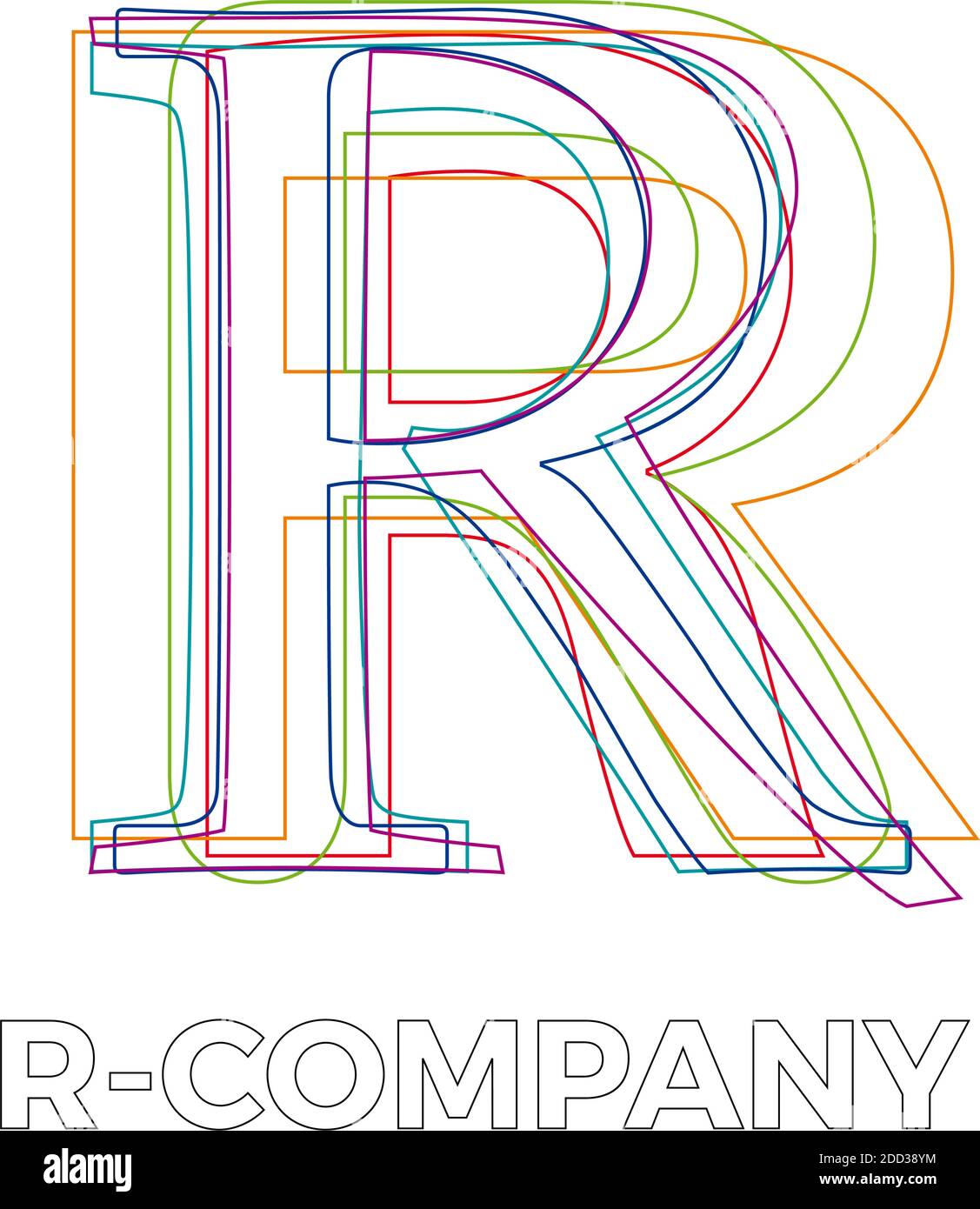 Vector sign linear letter R Stock Vector Image & Art - Alamy