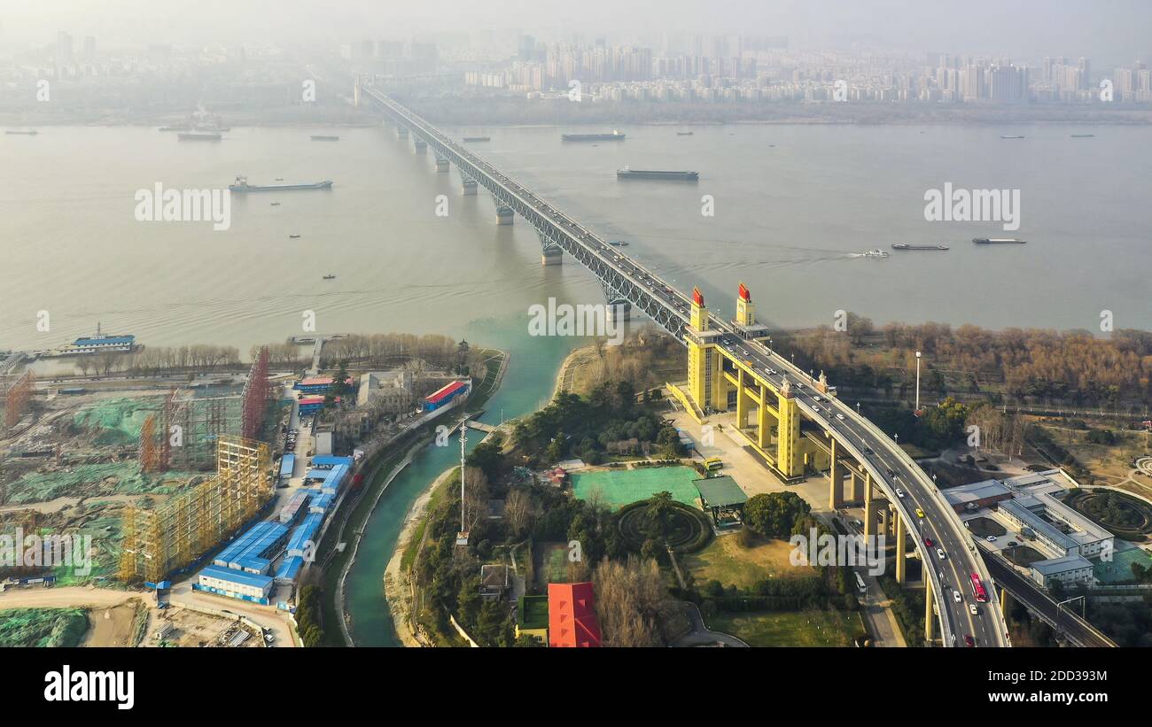 Nanjing Yangtze river bridge, located in nanjing gulou shimonoseki ...