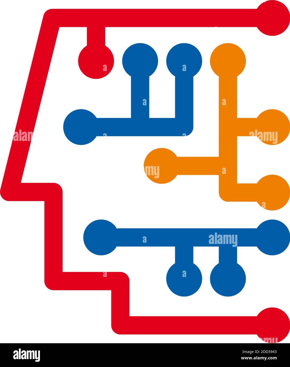Vector sign digital generation, head with dot and tip Stock Vector ...