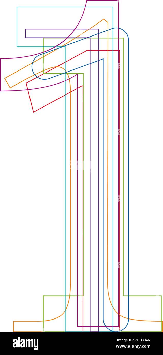 number 1 in outline Stock Vector Image & Art - Alamy