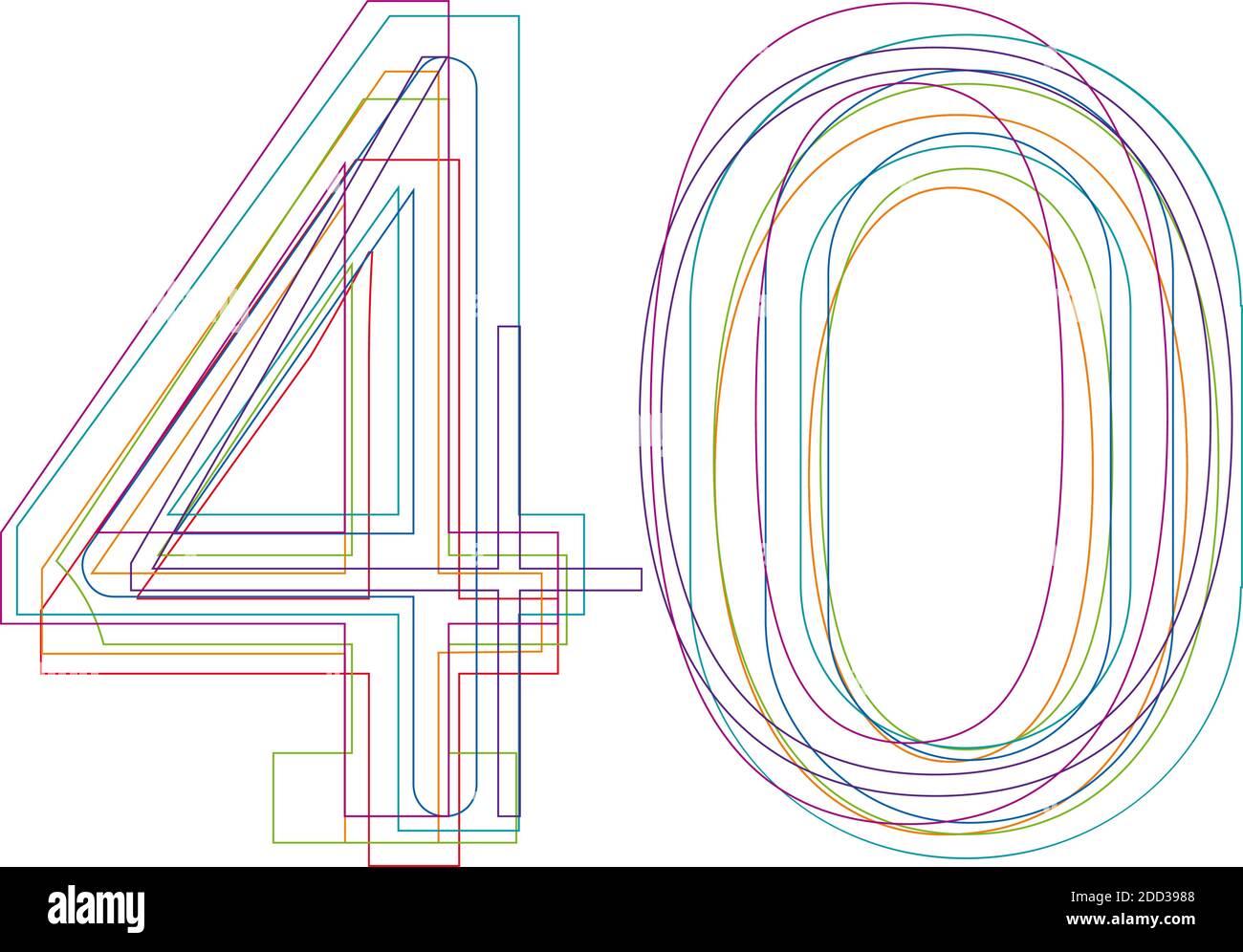 number 40 in outline Stock Vector Image & Art - Alamy