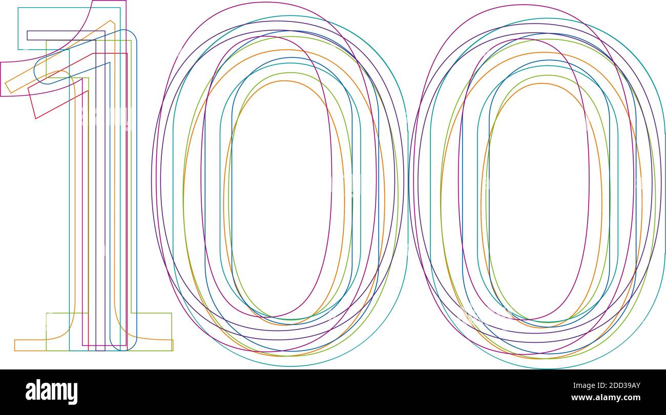 number 100 in outline Stock Vector Image & Art - Alamy